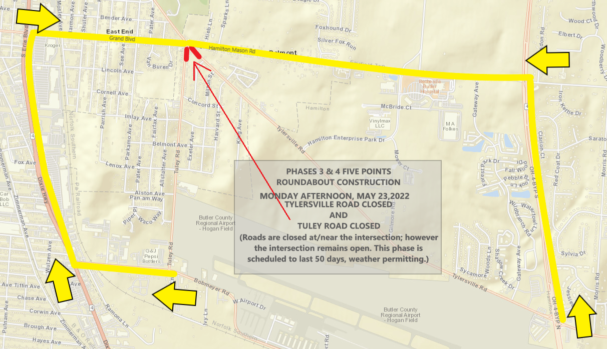 FIVE POINTS INTERSECTION CONSTRUCTION CHANGES/CLOSURES | Butler County ...