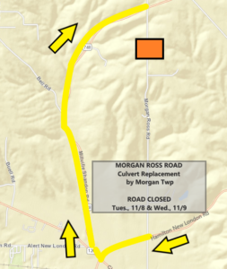 Morgan Ross Rd Closes on Nov. 8th | Butler County Engineer's Office