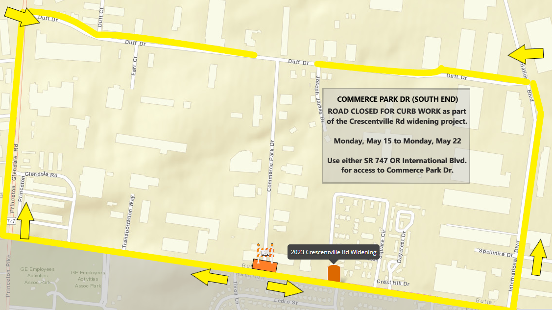 Commerce Park Drive Closing Next Week | Butler County Engineer's Office
