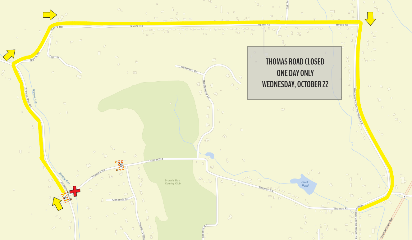 Thomas Road Closes for One Day, 10/22 | Butler County Engineer's Office